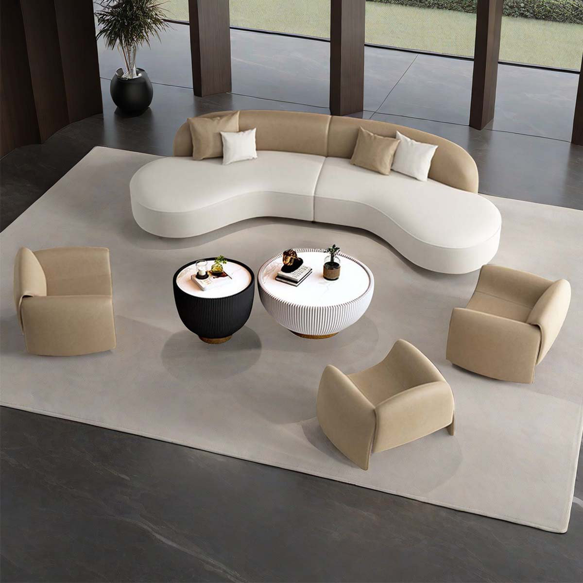 Global Textile Alliance Light Luxury Lobby Lounge Sofa Set 6 Pieces ...