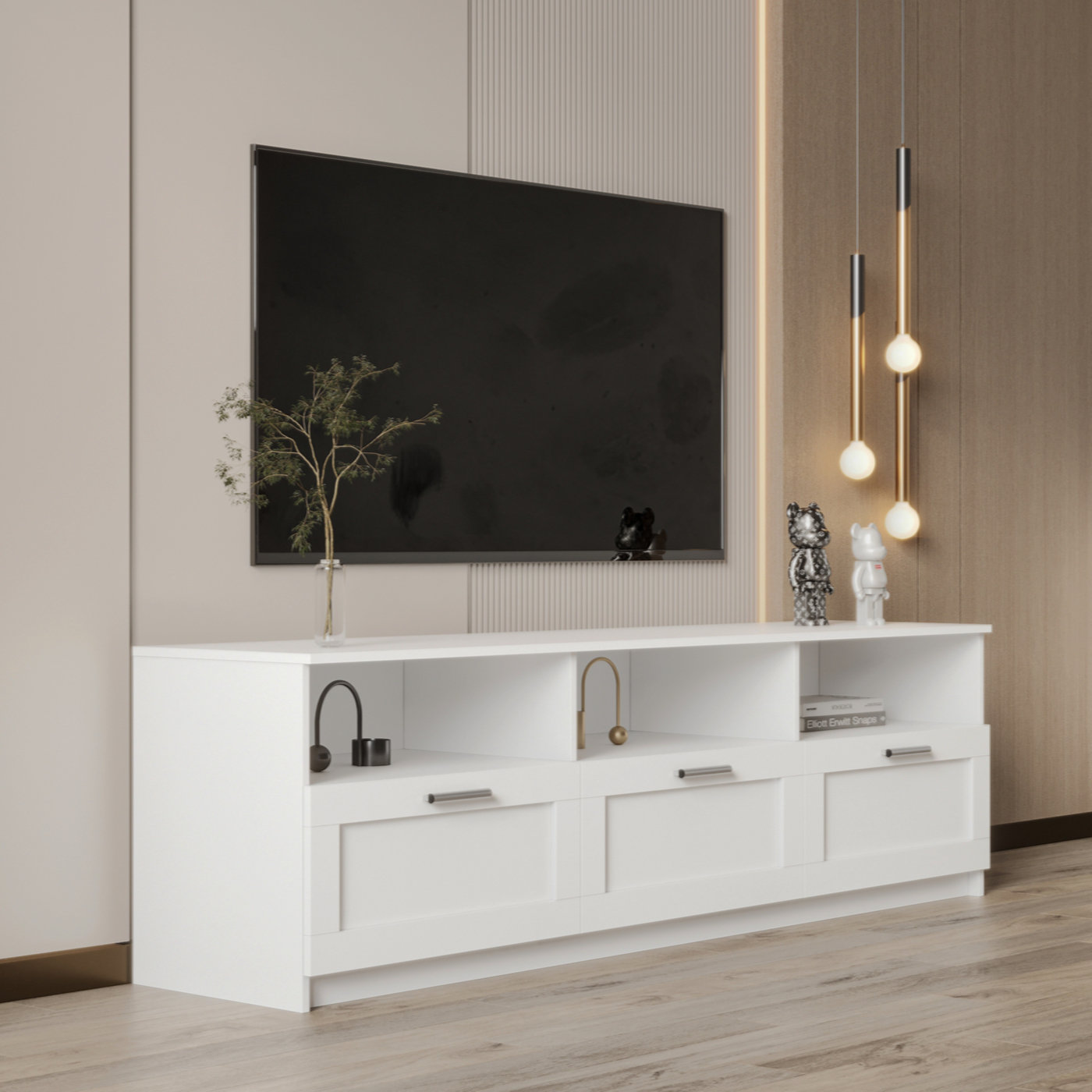 Lark Manor™ Brantleyville Modern Minimalist TV Cabinet 80 Inch TV Stand ...