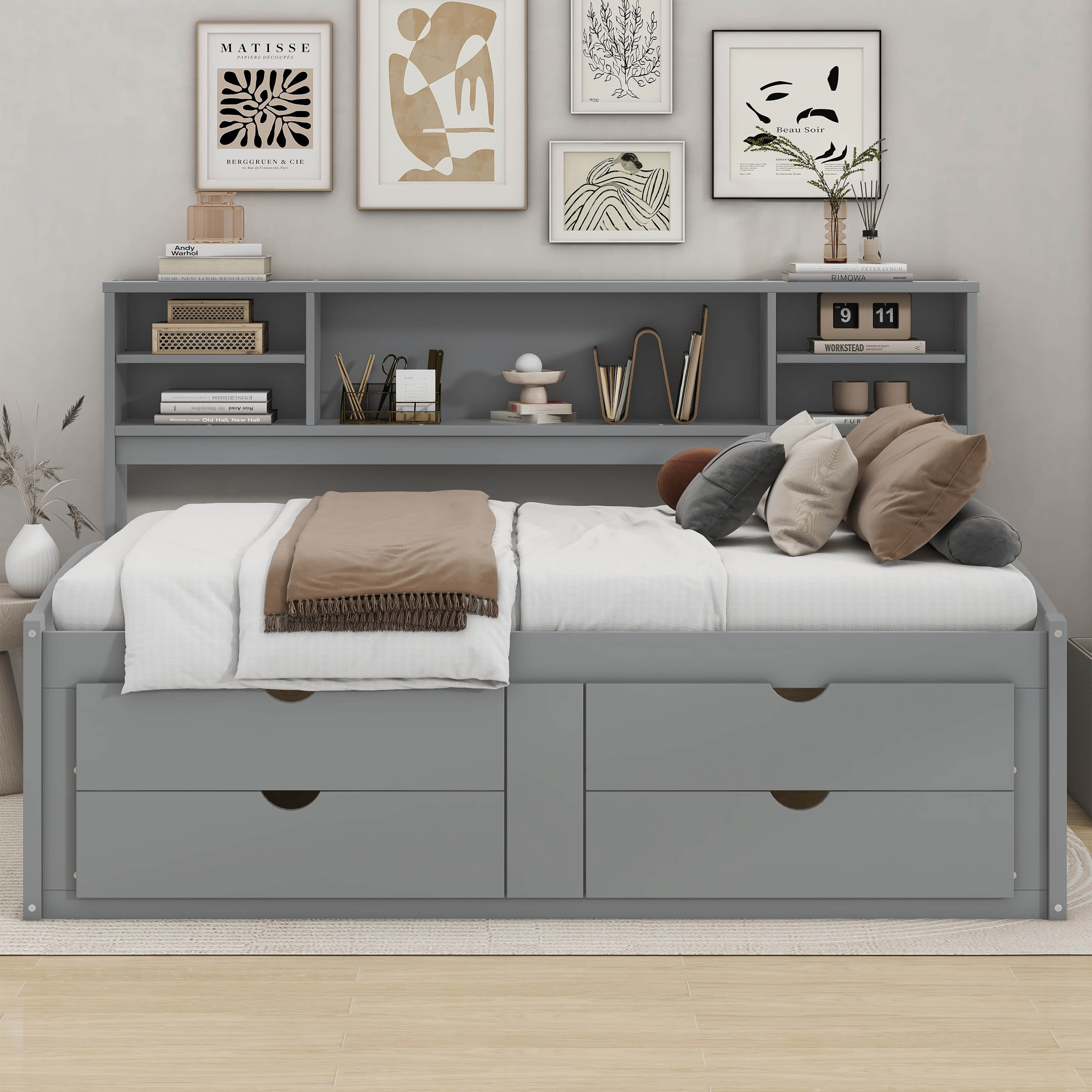 Red Barrel Studio® Evertt Bookcase Bed | Wayfair