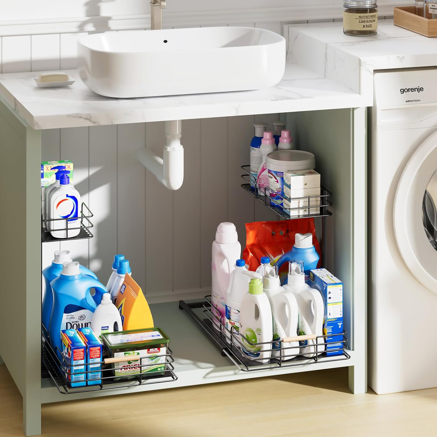 THE GLAMOUR BOUTIQUES 2Pack Under Sink Organizers And Storage, 2 Tier ...