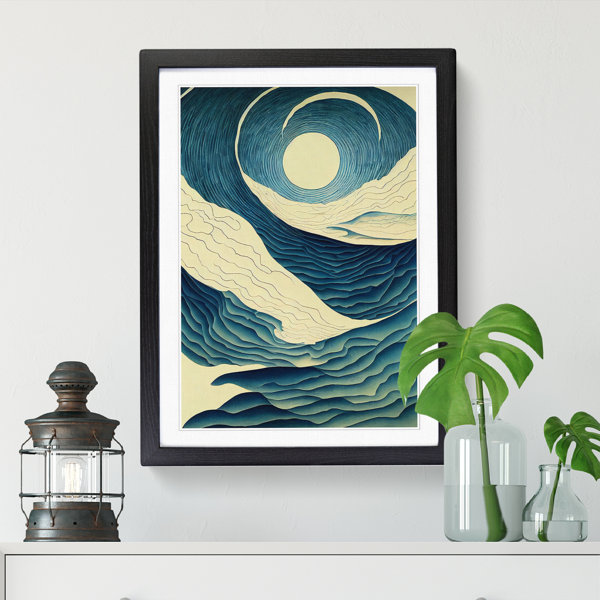 Metro Lane Seascape Ocean Sgraffito - Single Picture Frame Art Prints ...