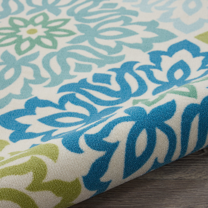 Charlton Home® Wifrith Geometric Blue/Green Outdoor Area Rug & Reviews ...