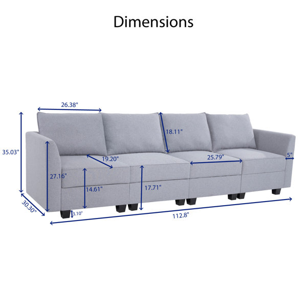Ebern Designs Paycen Modular Sectional Sofa with Storage, Modular Sofa ...