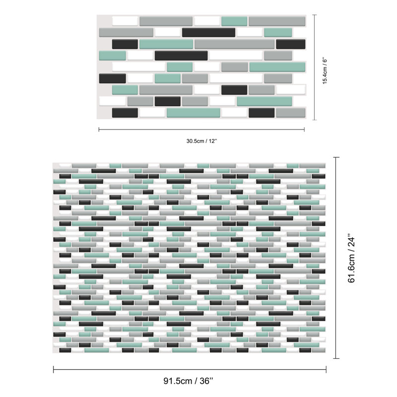 Walplus 30cm x 15cm PVC Subway Wall Tile Sticker | Wayfair.co.uk