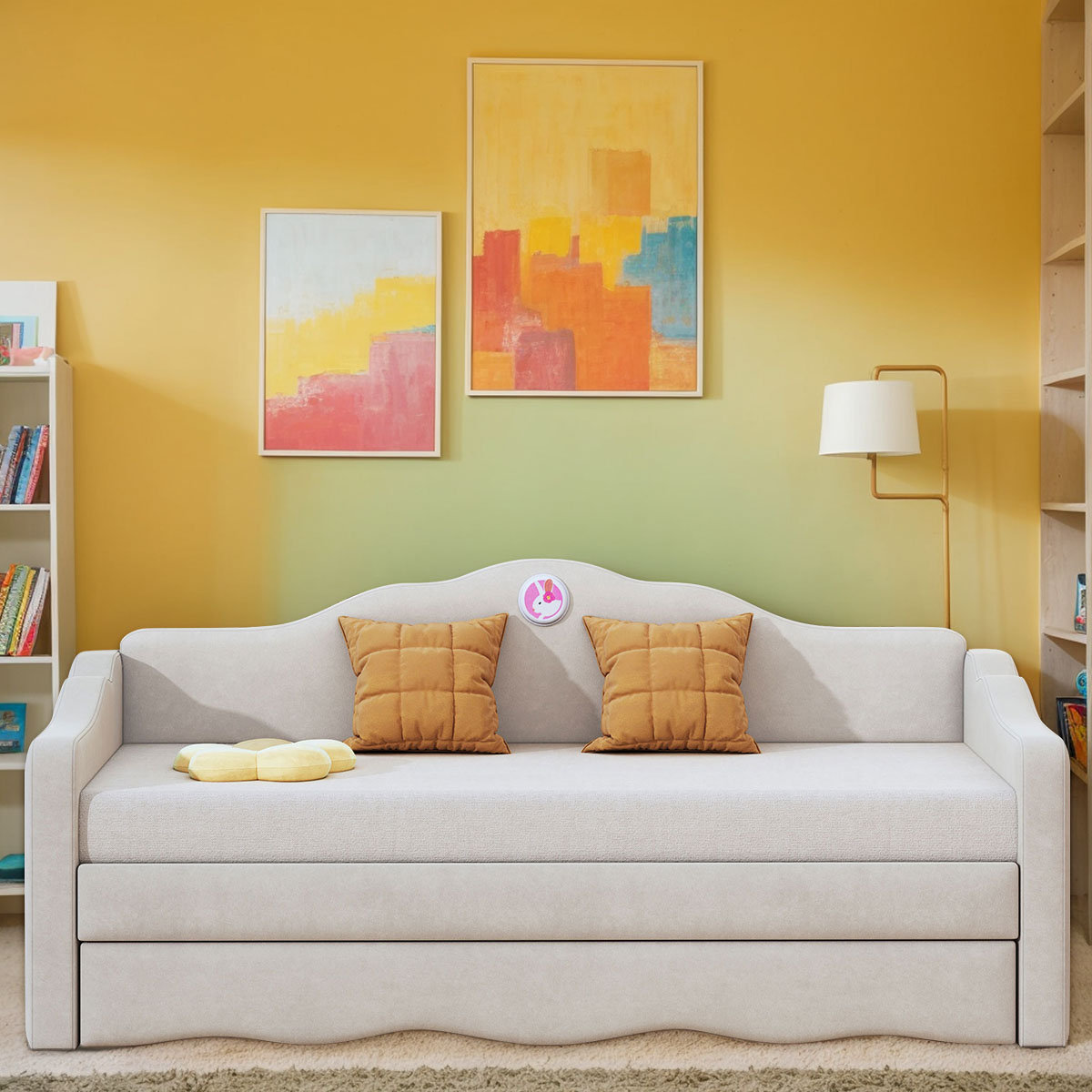 Rosdorf Park Velvet Upholstered daybed with Wave-shaped Trundle | Wayfair