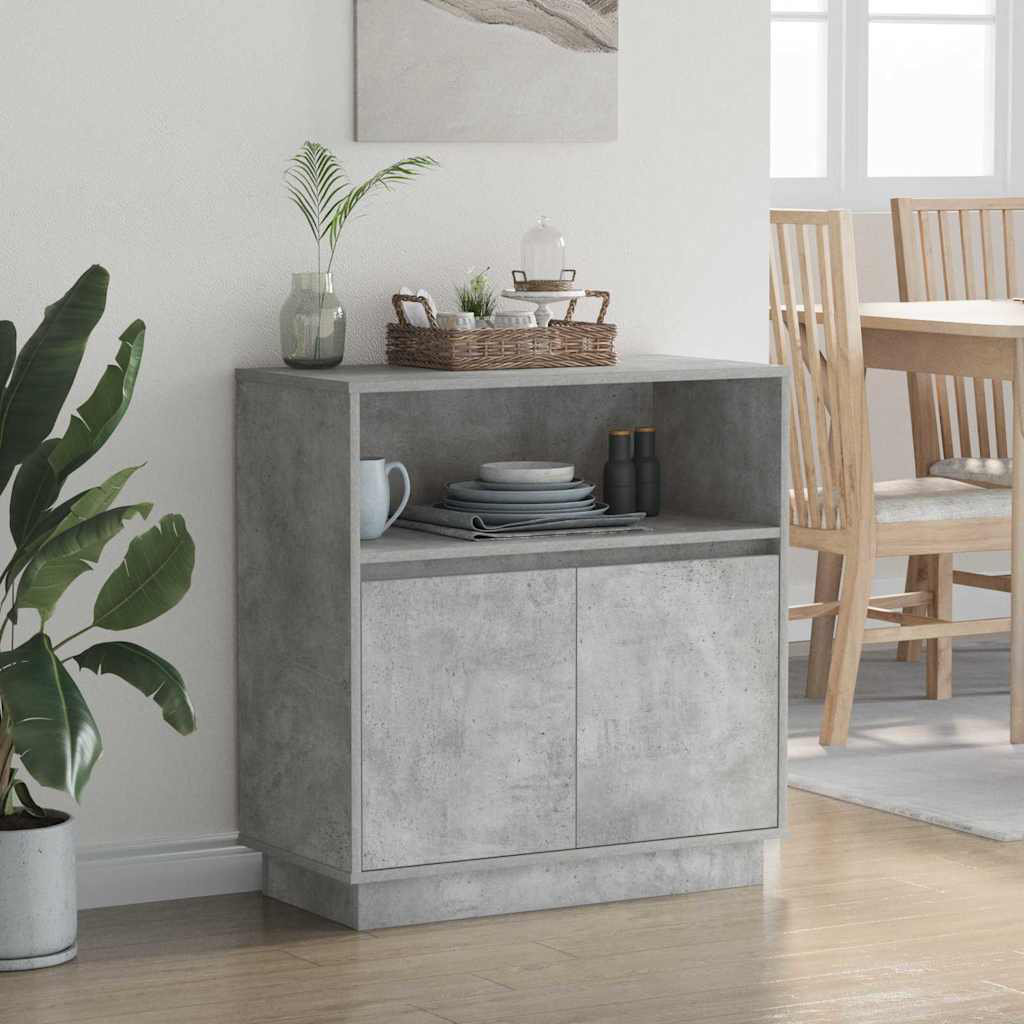 Metro Lane Sideboard With LED Black Oak 71 X 34.5 X 75 Cm Engineered ...