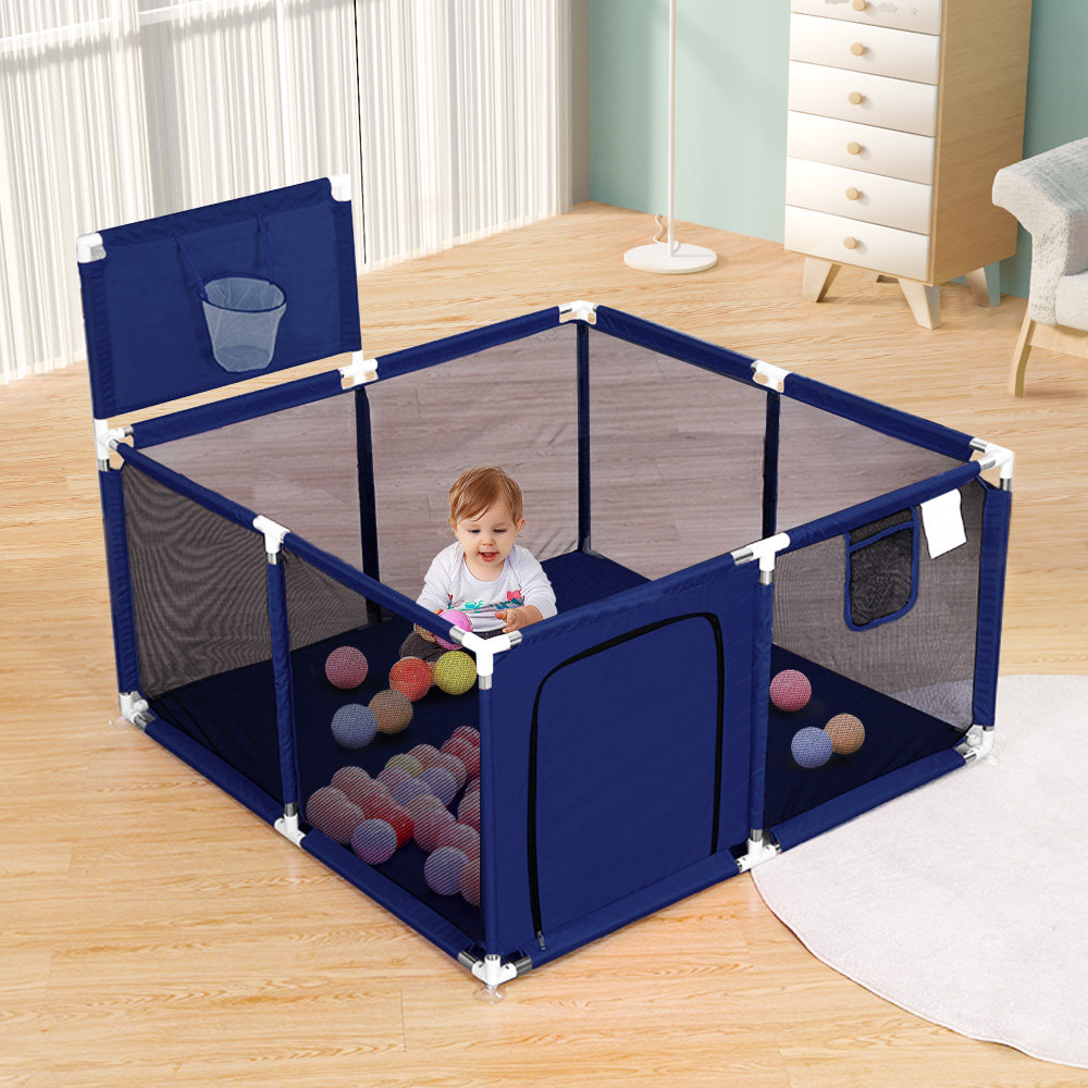Toocapro 50" x 50" Baby Playpen with Basketball Hoop, Toddler Kids ...