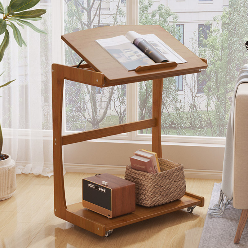 House of Hampton® Kamiya Wood adjustable Angle C-shaped End Table | Wayfair