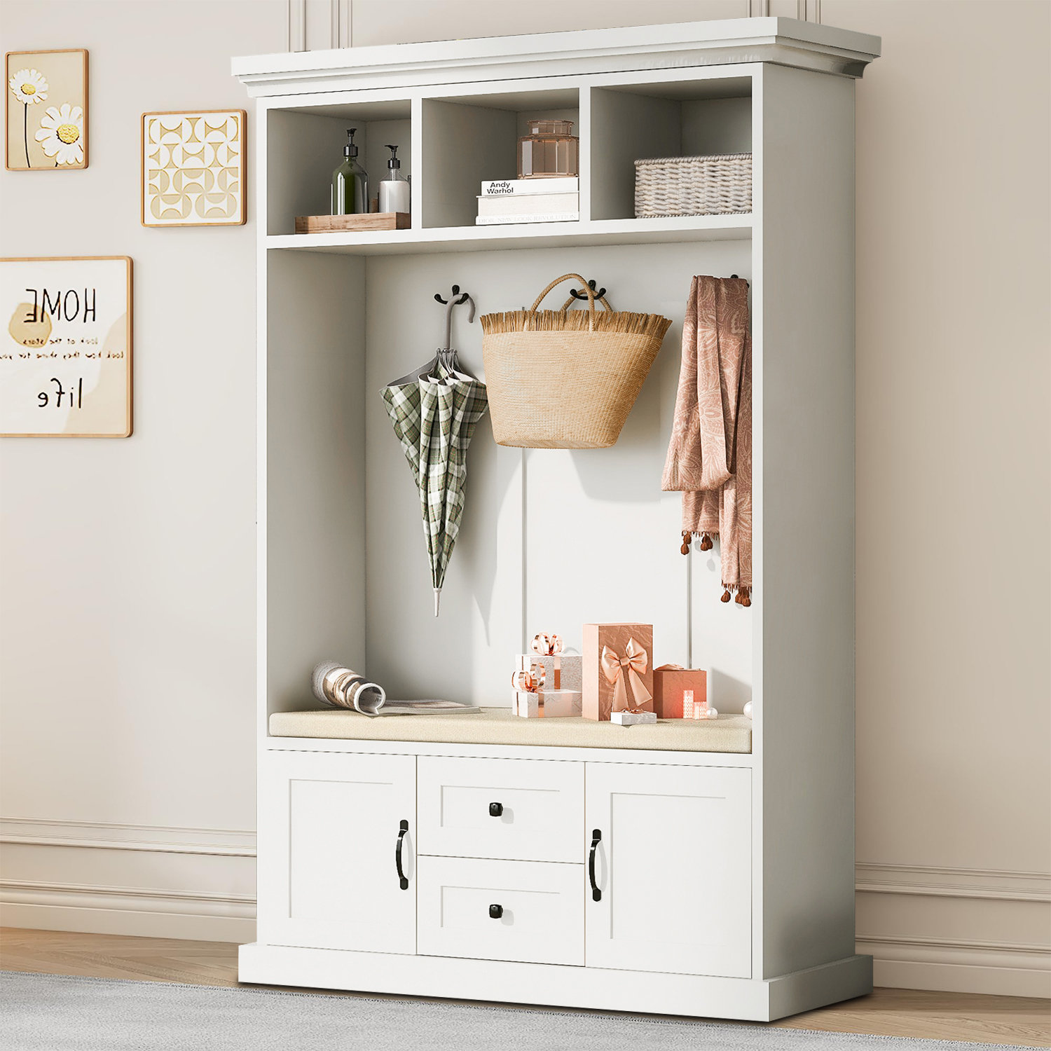 Red Barrel Studio Nesrine Modern and practical hall tree with hooks and ...