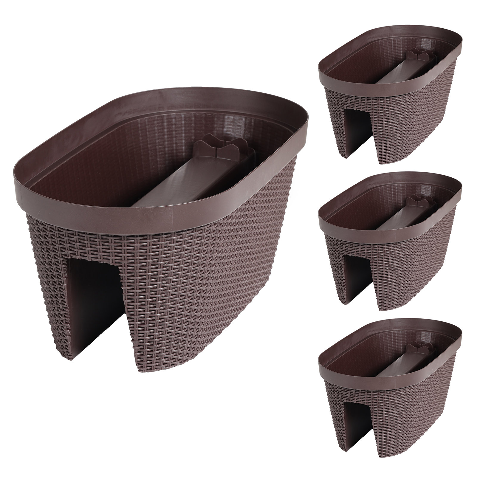Ebern Designs Plastic Railing Planter Set & Reviews | Wayfair