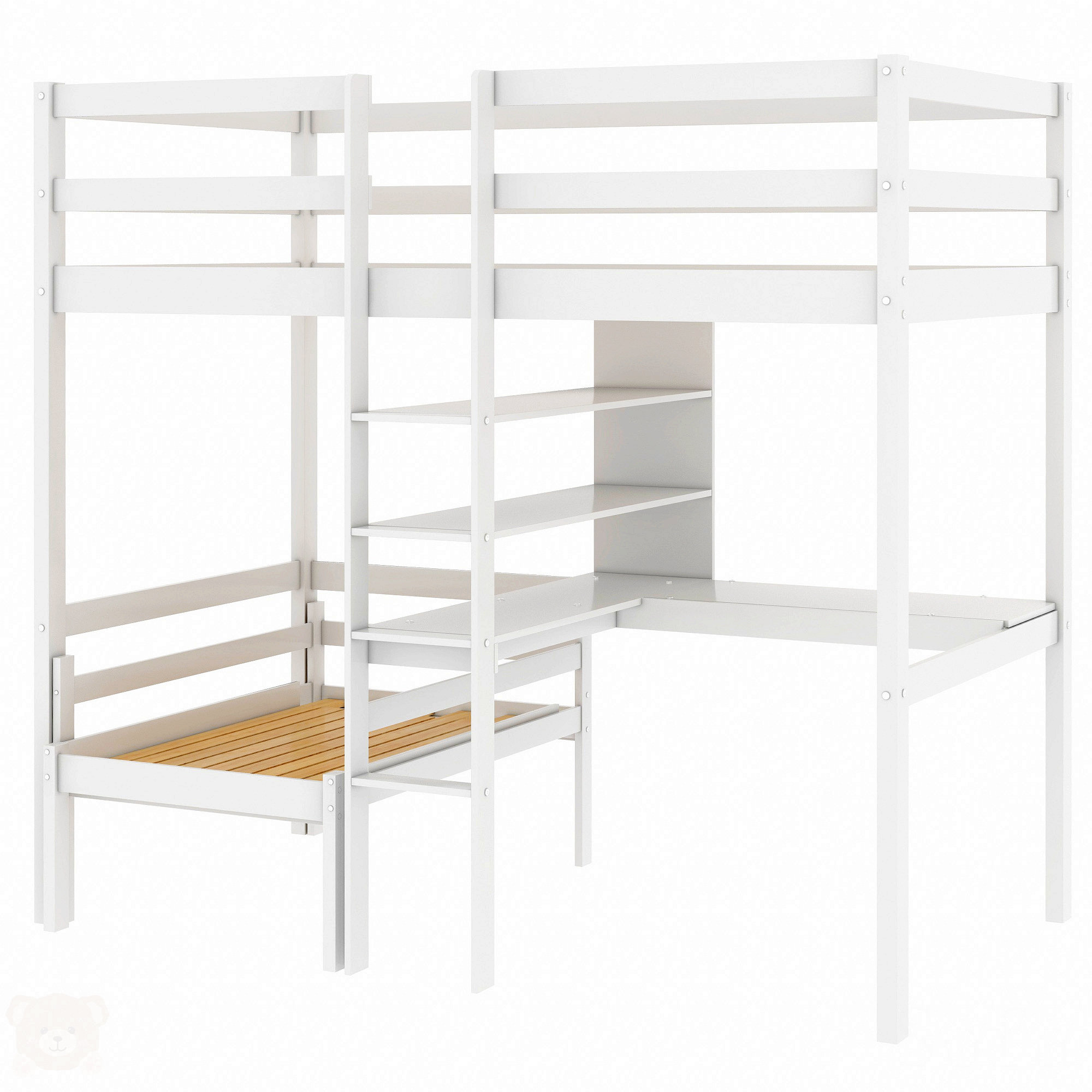 Harriet Bee Convertible Loft Bed With L-Shape Desk | Wayfair