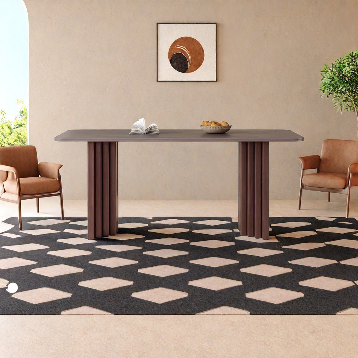 Sleek Surface Designs Retro Rock Board Dining Table with FAS Ash Legs ...