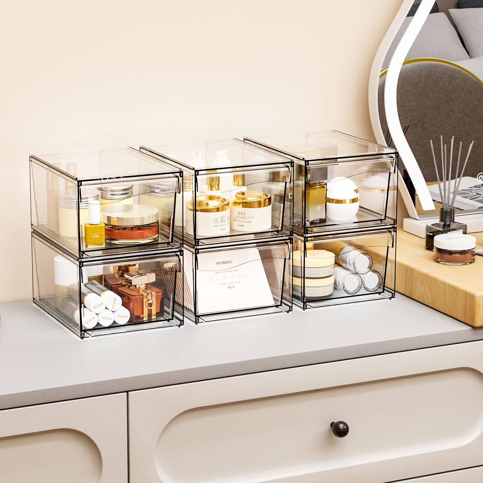 acrylic makeup stackable drawers