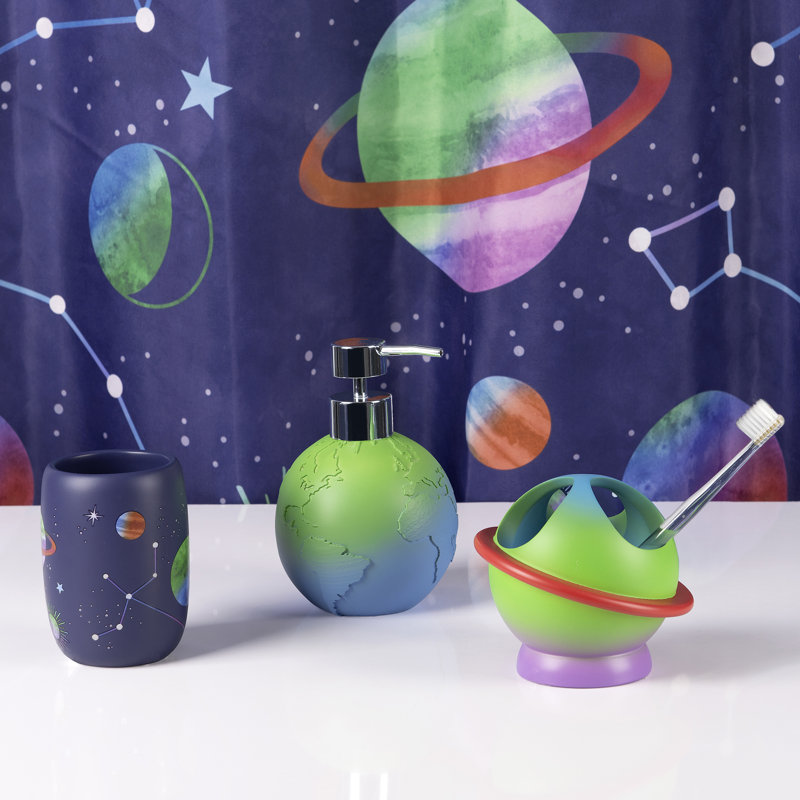 Trinx Earlin Starry Night 3 Piece Bathroom Accessory Set | Wayfair