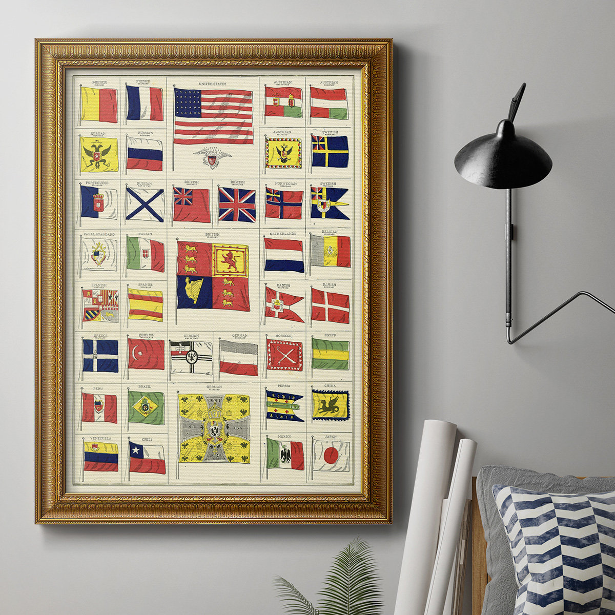 Trinx Flags Of All Nations II Premium Framed Canvas- Ready To Hang ...