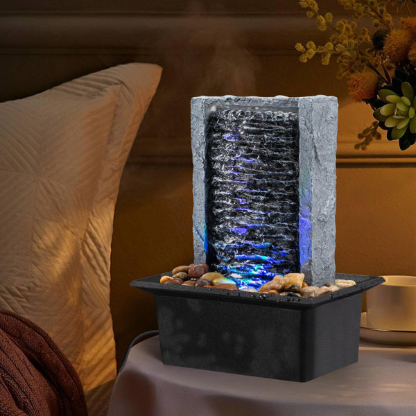 17 Stories Tabletop Fountain Indoor Waterfall Fountain Rock Waterfall ...