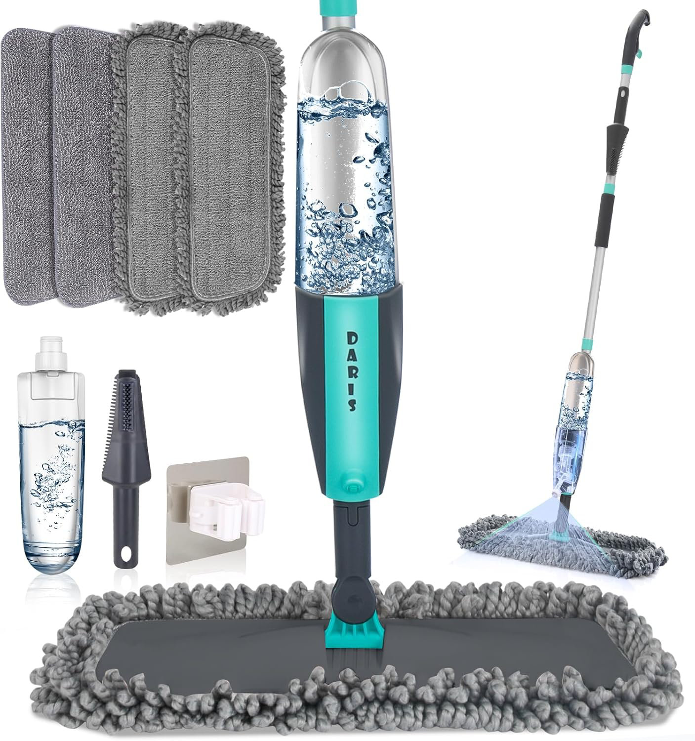 Fish hunter Microfiber Spray Mop For Floor Cleaning Wet Dry, 360 Degree ...