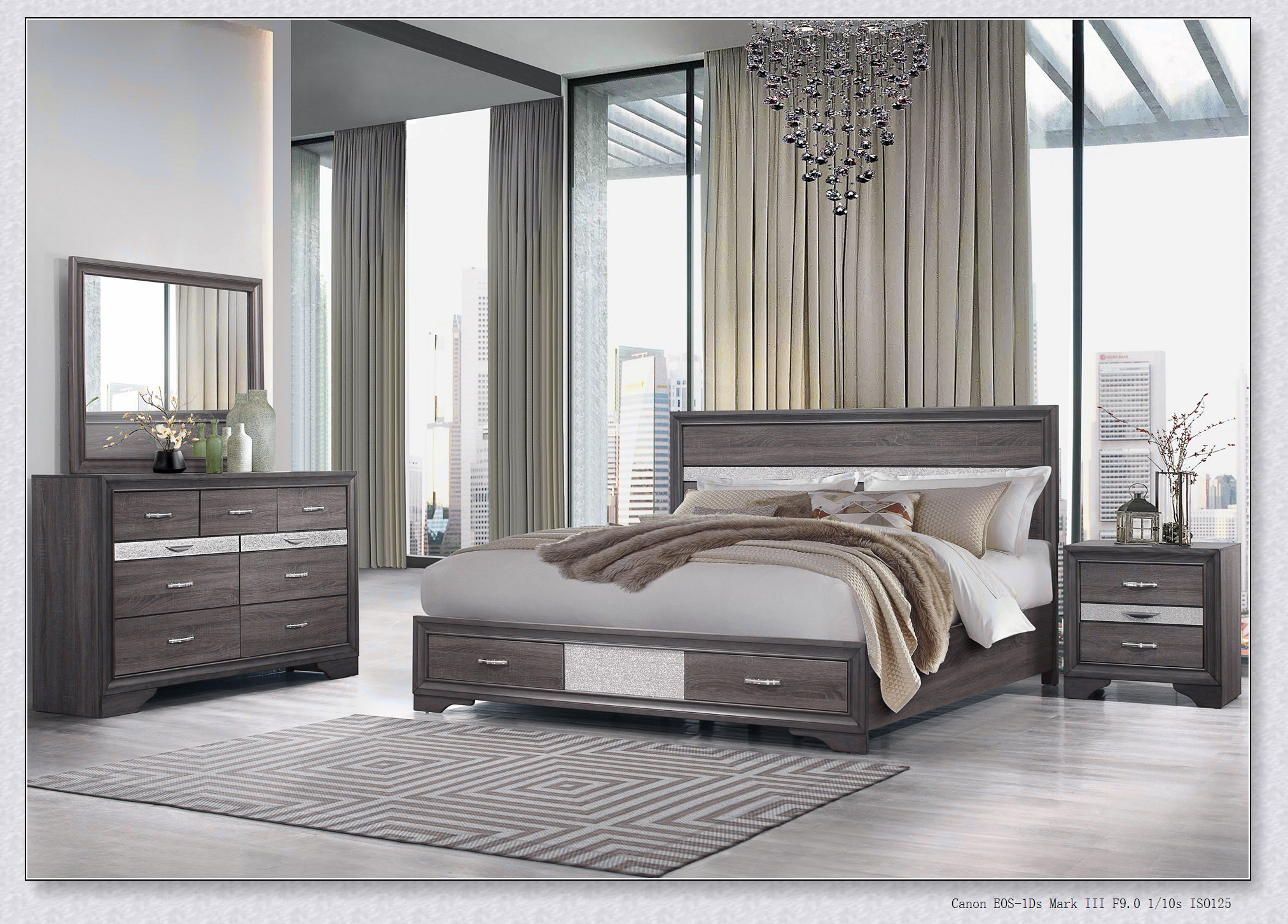 Lark Manor™ Ryder Sparkle Grey Bed | Wayfair