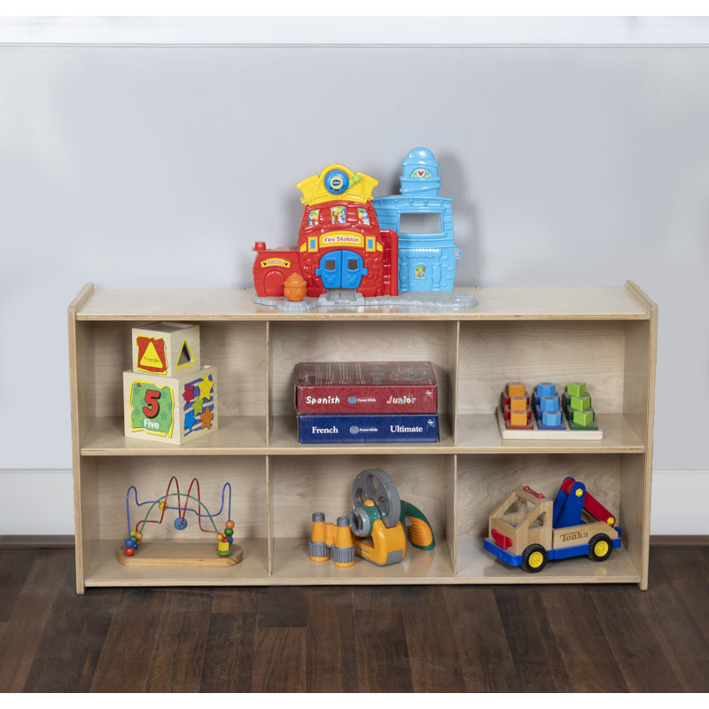 RRI Goods 2-Tier Open Shelves Birch Plywood Bookcase, 6-Cube Storage ...