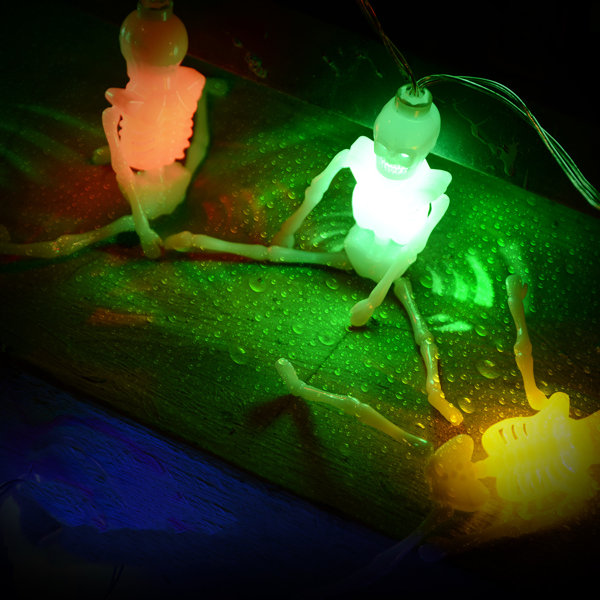 The Holiday Aisle® 1.56'' Halloween Skeleton Skull String Lights ...