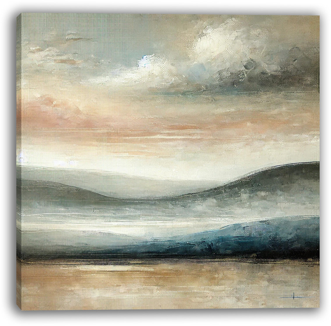 Ebern Designs Serene Horizons: Abstract Landscape Canvas Print | Wayfair