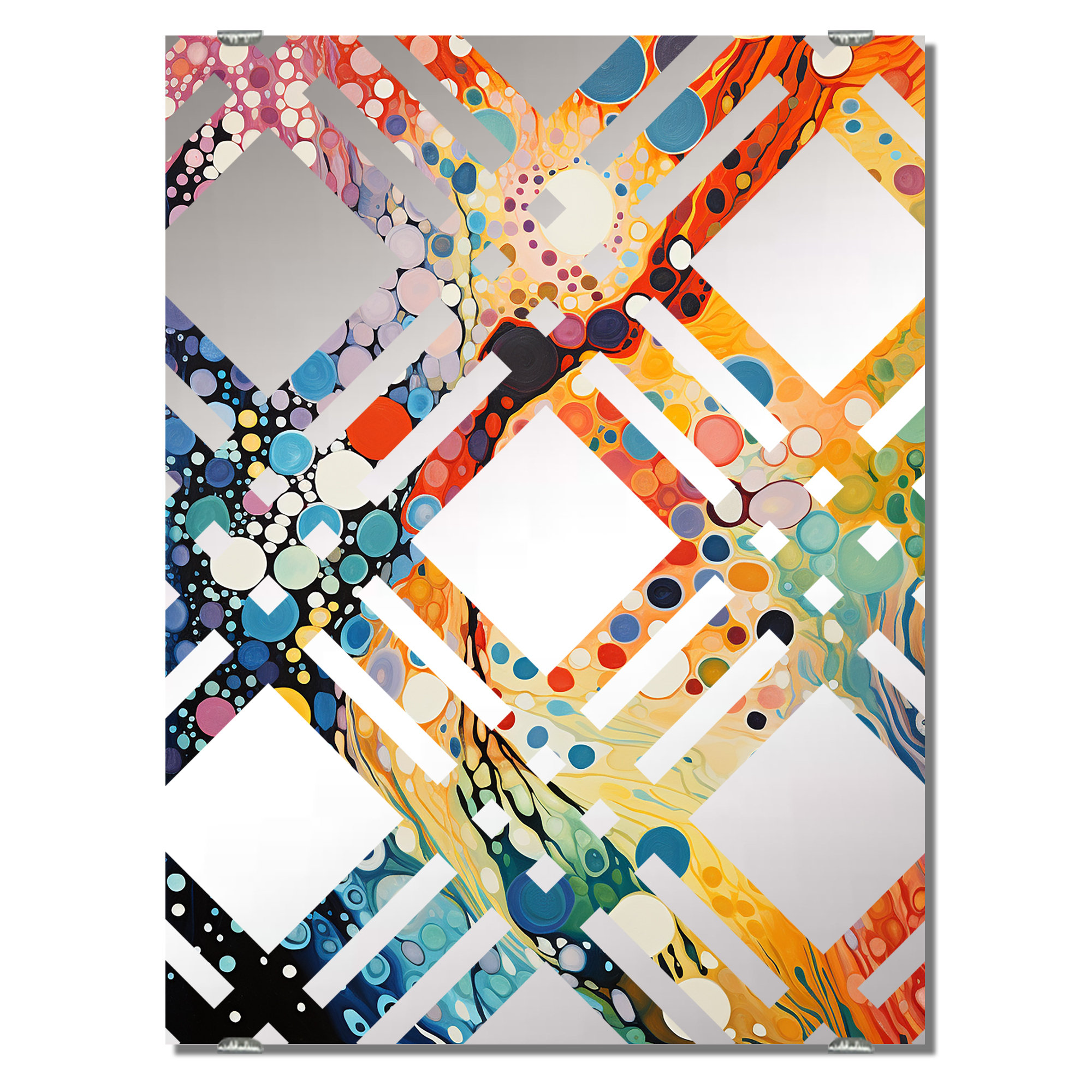 East Urban Home Koeninger - Abstract Shapes Mirror Wall Decor | Wayfair