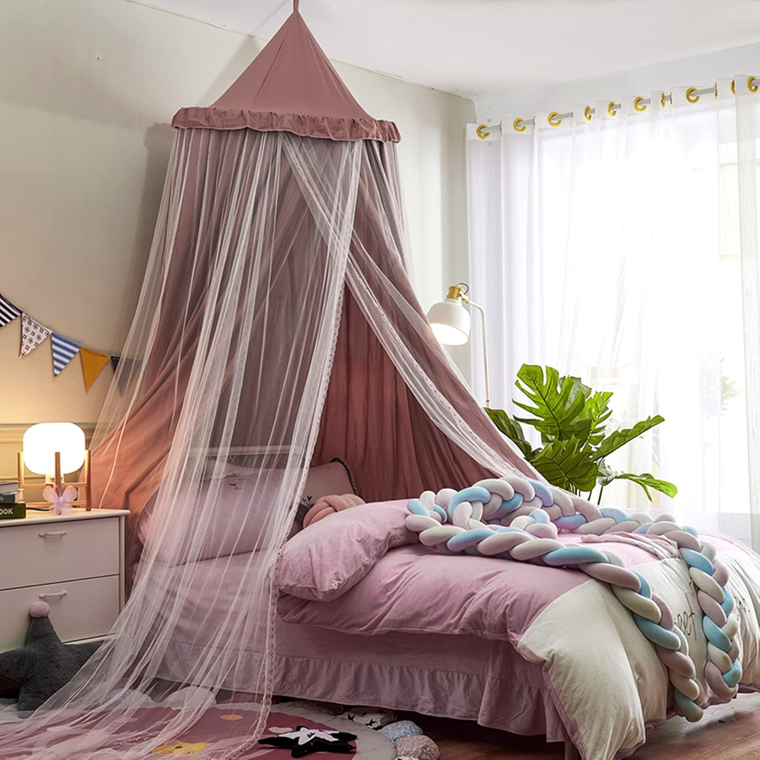 water bed outlet A Bed Canopy, Double Layer Princess Round Dome Dreamy ...