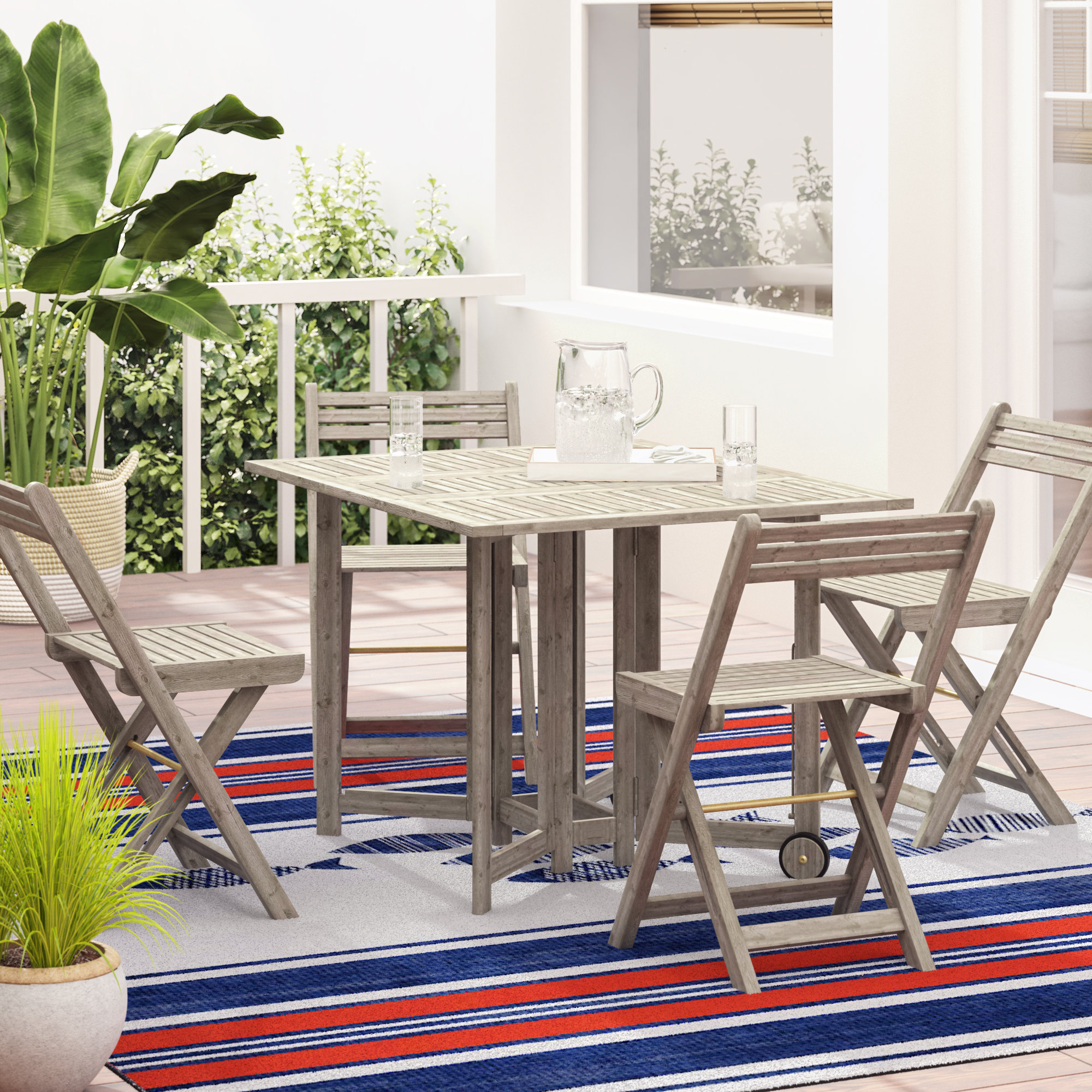 Highland Dunes Laoise Gardens Rectangular 4-Person 43.3" Long Dining ...