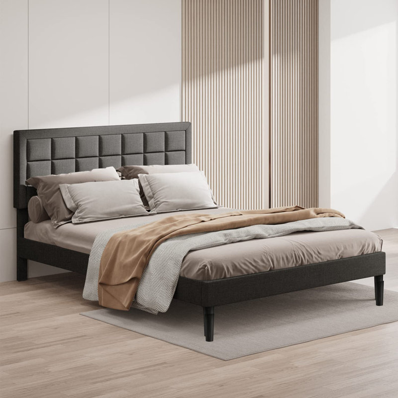 Ebern Designs Northleach King Size Tufted Platform Bed | Wayfair
