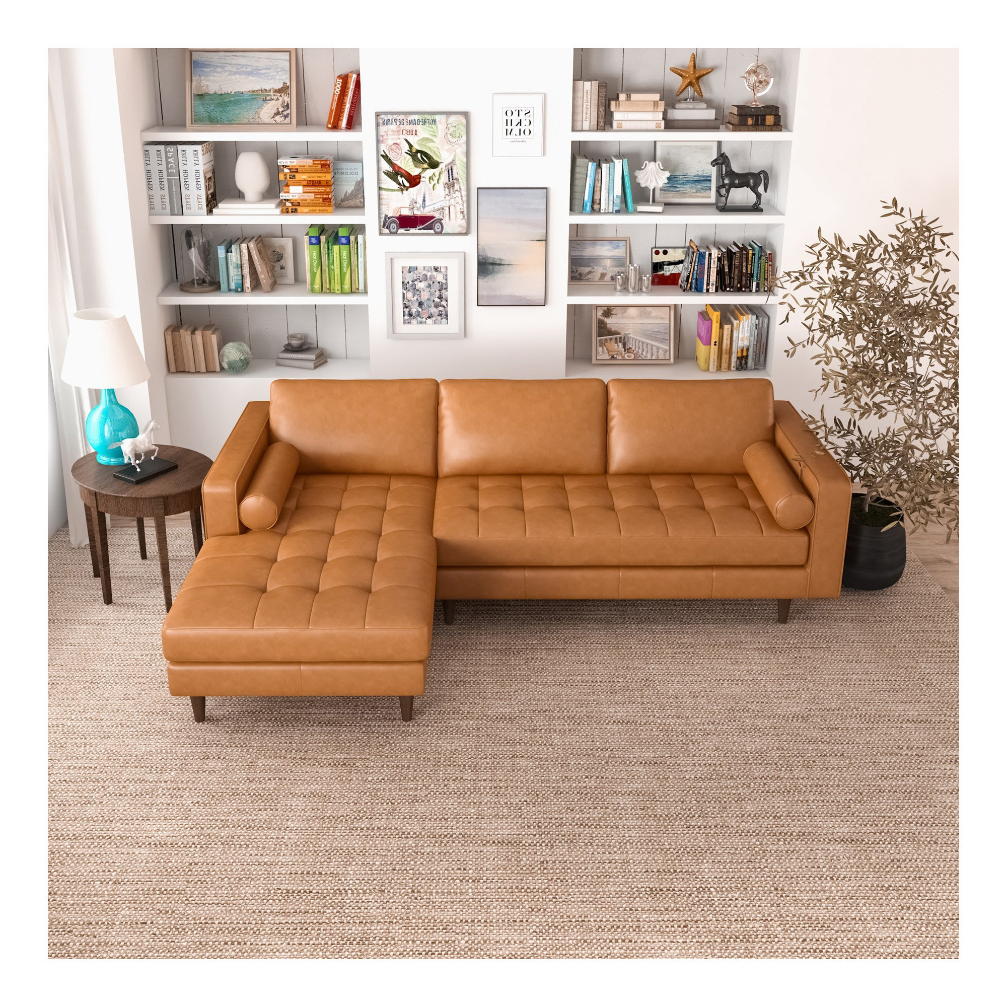 Hokku Designs Anthony Corner Sectional Sofa Left Facing | Wayfair