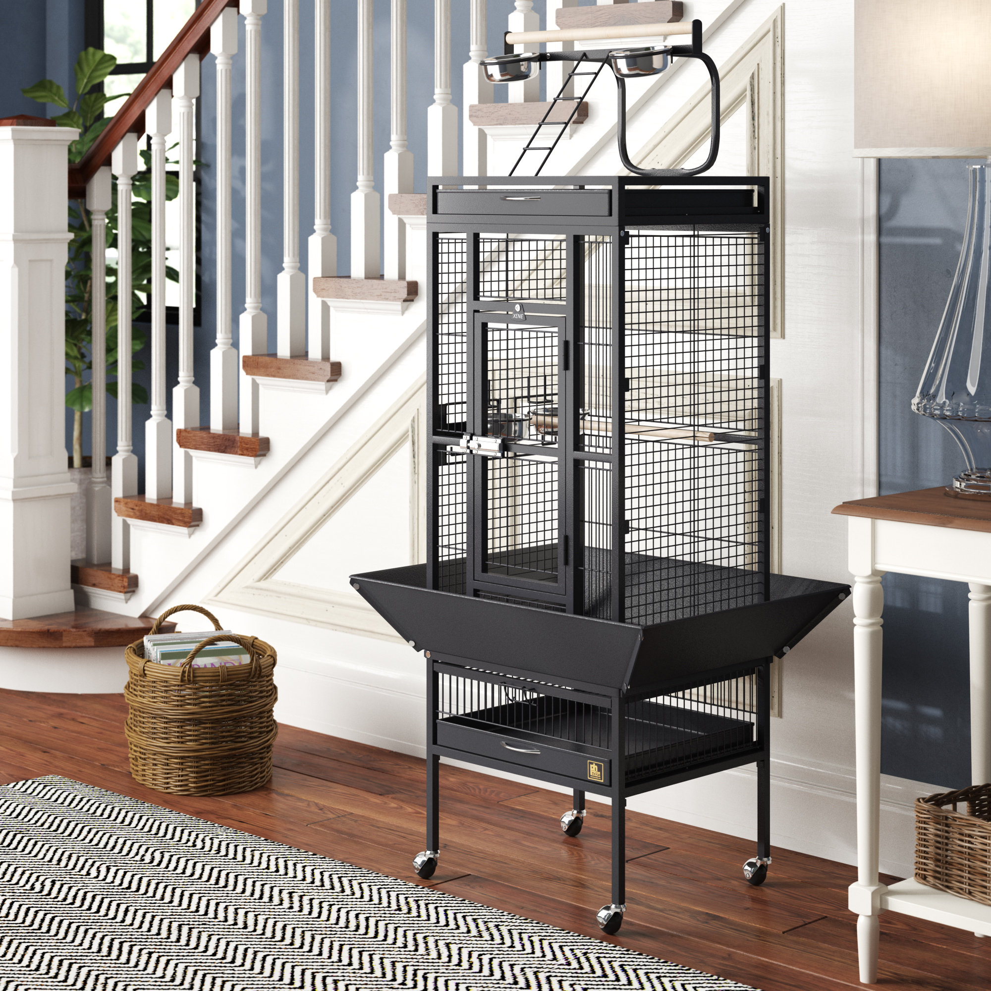 Archie & Oscar™ Lucile Steel Play Top Floor Bird Cage with Wheels ...