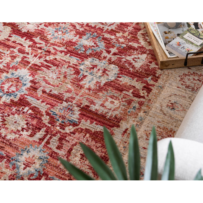 Charlton Home® Croasmun Performance Red/Gray Rug & Reviews | Wayfair