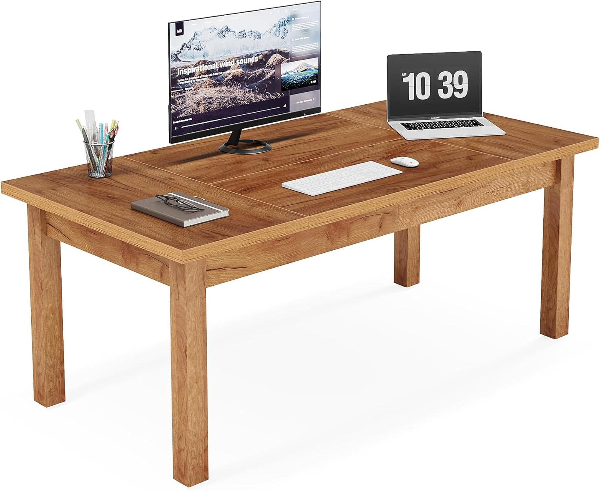 Ophelia & Co. 70 Inch Large Computer Desk, Farmhouse Office Desk ...