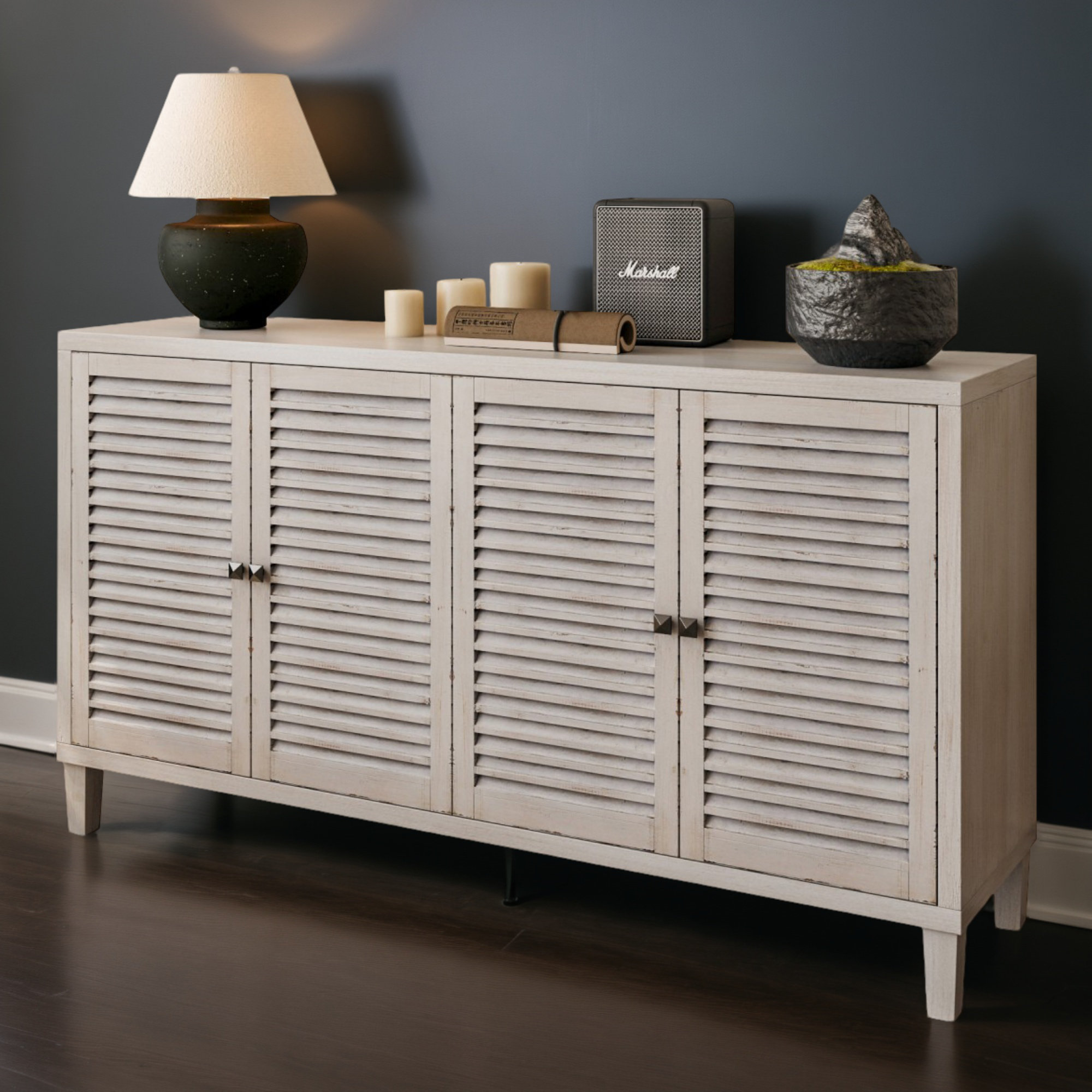 Gracie Oaks 60" Kitchen Storage Sideboard Buffet Cabinet Console Table ...
