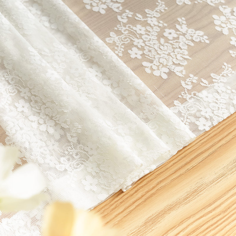 Charlton Home® Ettorino Vintage Lace Curtains 84 Inches Long-Romantic ...