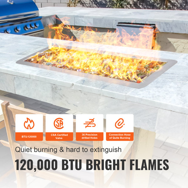 VEVOR Rectangle Stainless Steel Burner/Burner Kit | Wayfair