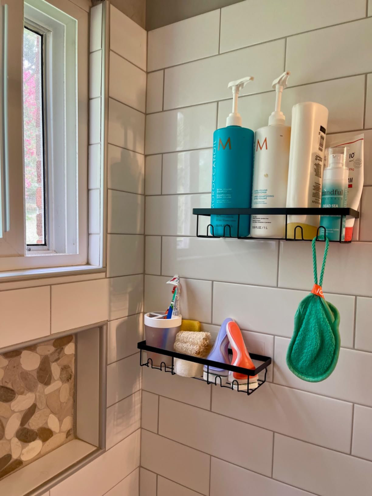 Rebrilliant Shower Caddy Shelf Organizer Rack, Self Adhesive Black ...
