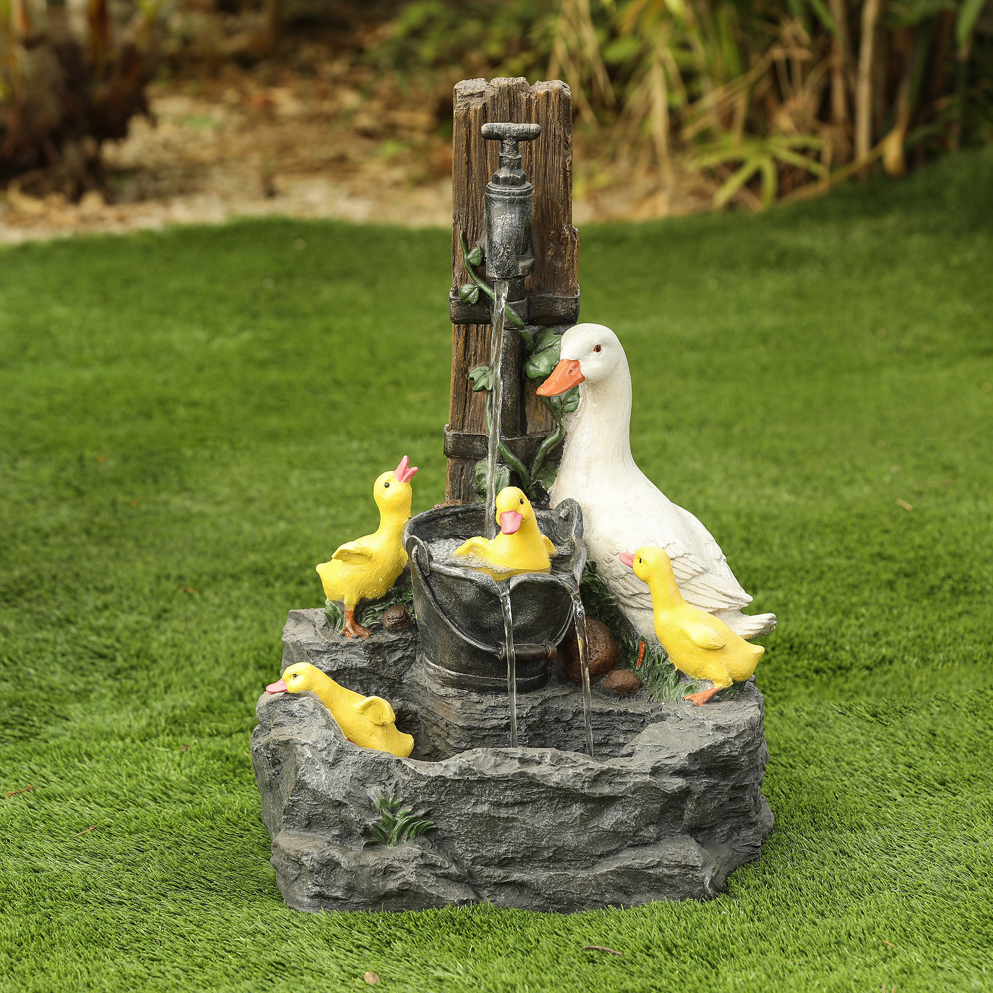 Laurel Foundry Modern Farmhouse Dax Resin Duck Family Bath Patio ...