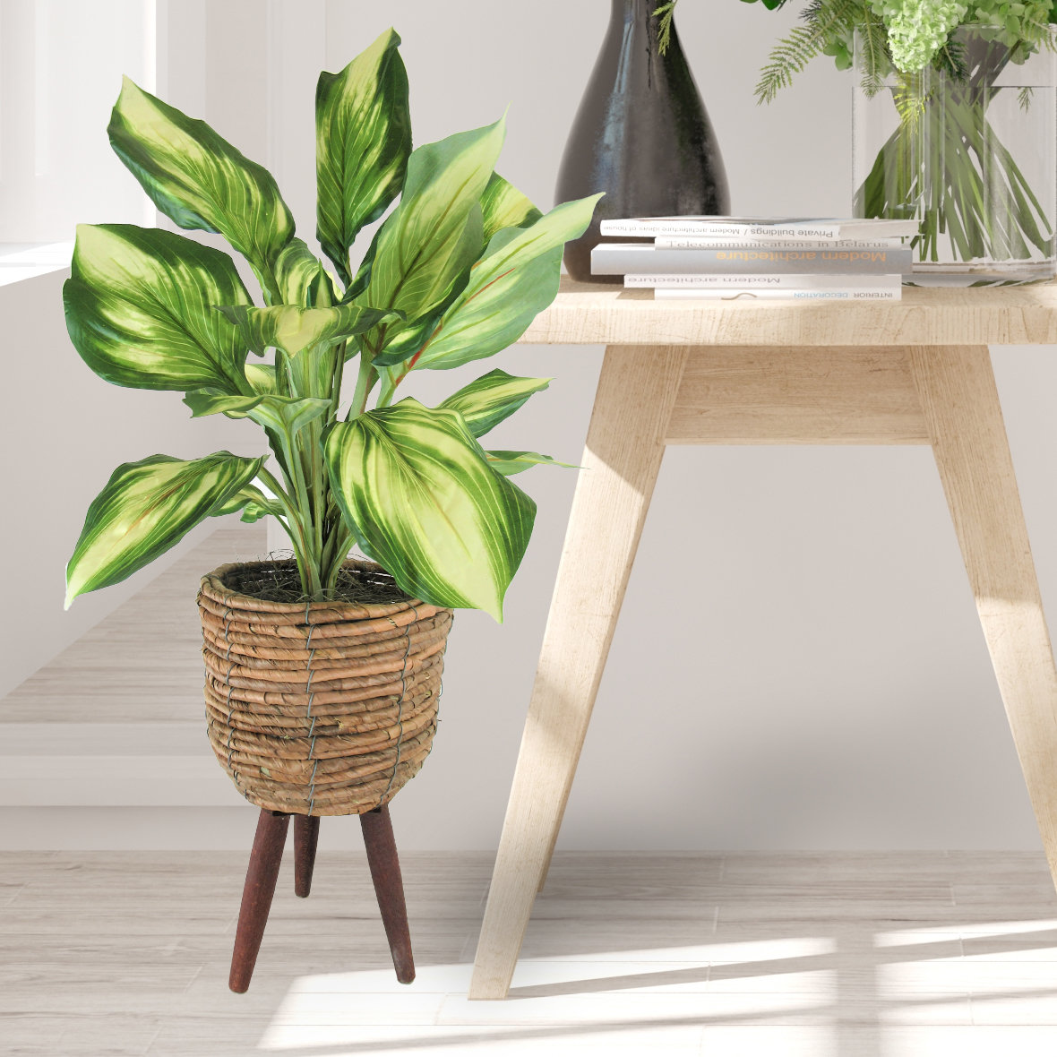 Mistana™ 28'' Faux Foliage Plant in Basket & Reviews | Joss & Main
