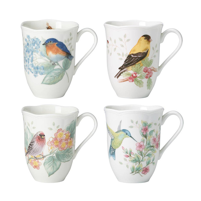 Lenox Butterfly Meadow Flutter 4 Piece Coffee Mug Set & Reviews | Wayfair