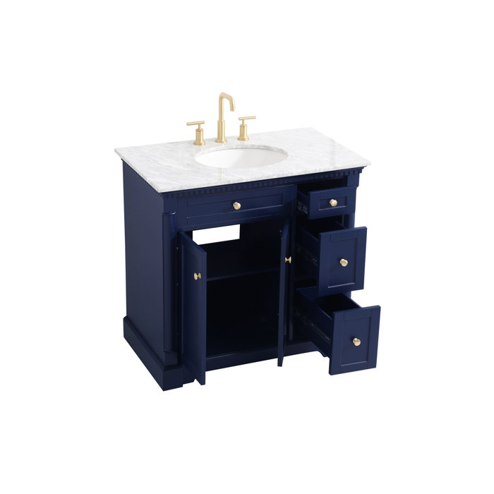 Red Barrel Studio® 36'' Single Bathroom Vanity with Marble Top ...