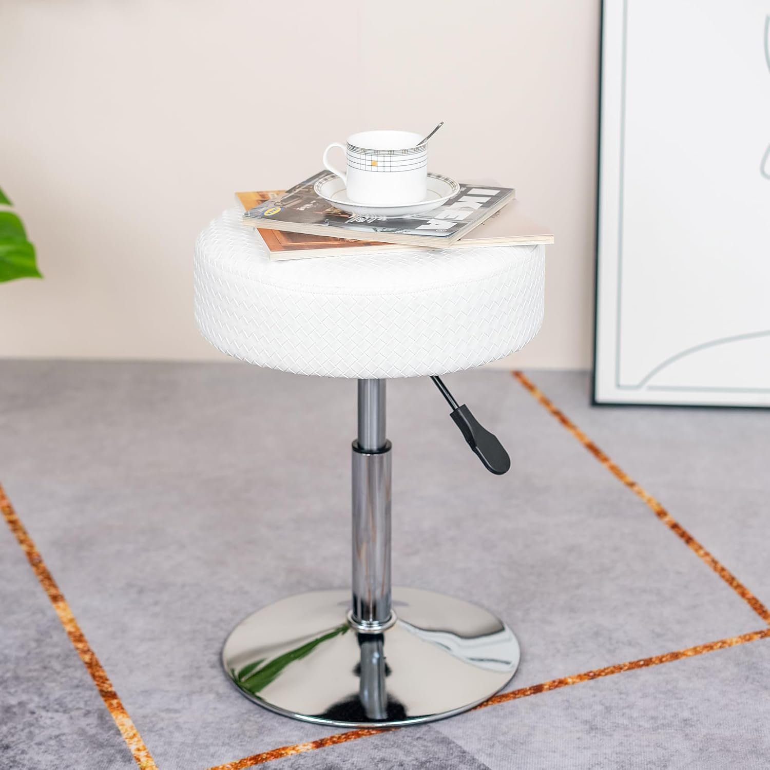 Latitude Run® Adjustable Vanity Stool, White | Wayfair