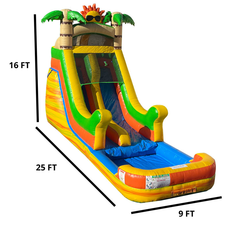 Jingo Jump 9' x 25' Inflatable Water Slide with Air Blower | Wayfair