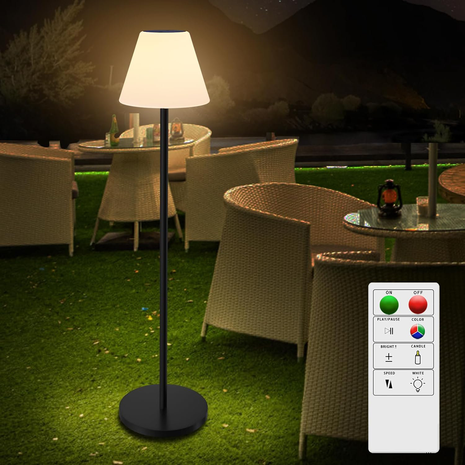 Kazoo Solar Floor Lamp For Patio Waterproof, Outdoor Floor Lamp With ...