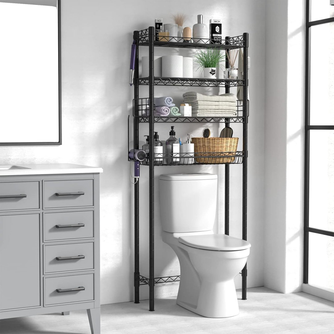17 Stories Over Toilet Bathroom Organizer, 4-Tier Over The Toilet ...