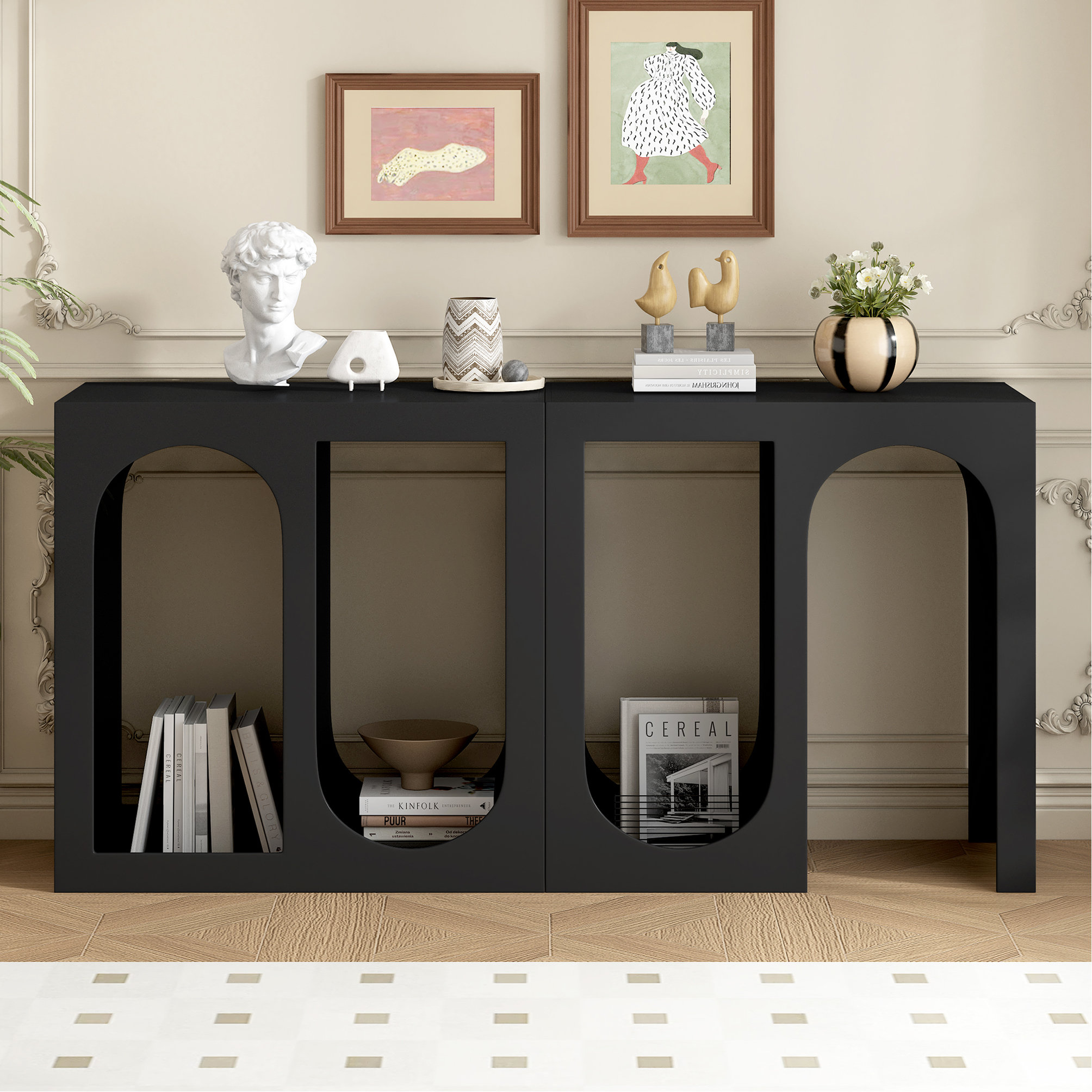 Hokku Designs Modular Entryway Console Table With Rectangular Exterior ...