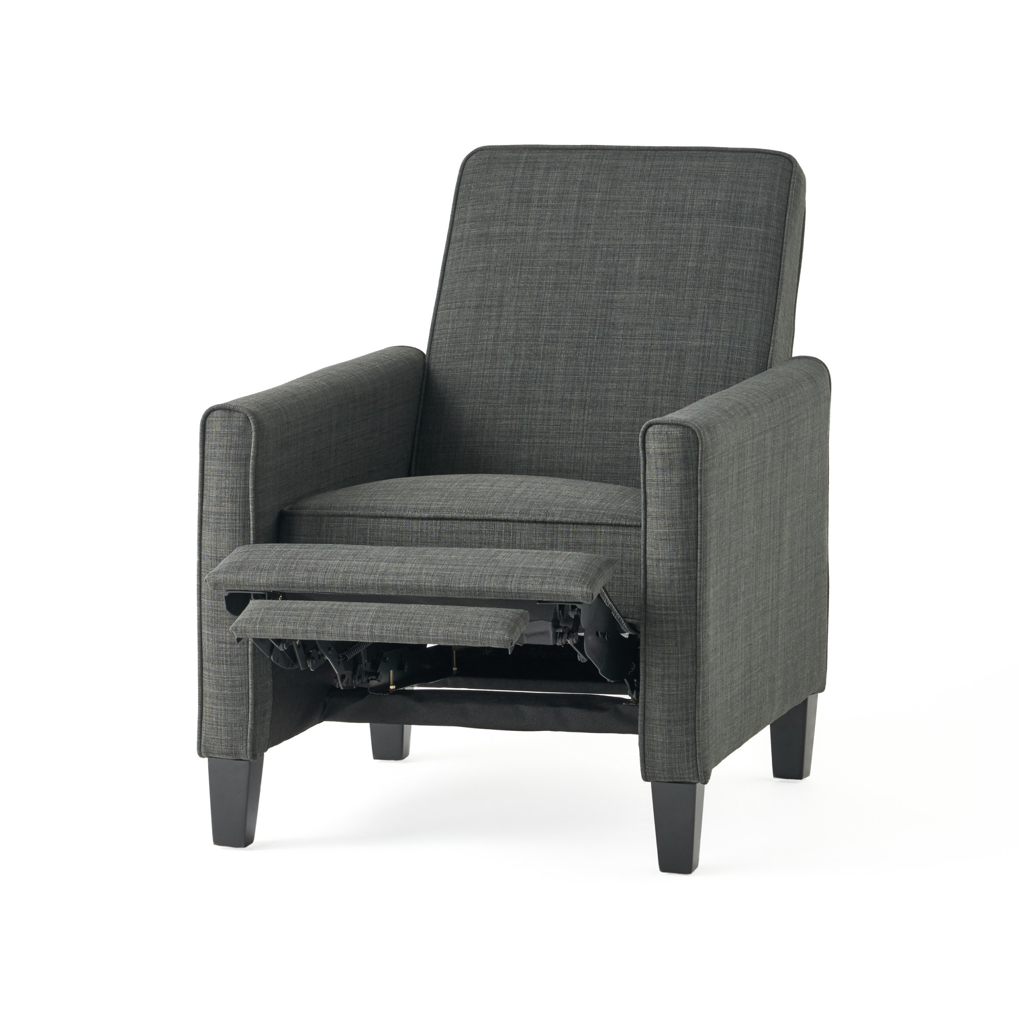 Latitude Run® Elegant Dark Grey Linen Push Back Chair - Perfect ...