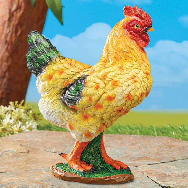 August Grove® Asalah Chickens Animals Resin Garden Statue | Wayfair