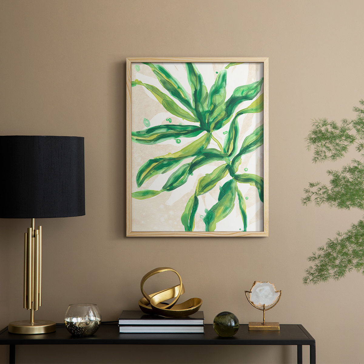 Lark Manor™ Parchment Palms II Framed Print - Solid Wood | Wayfair