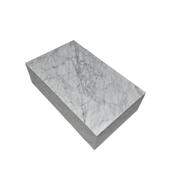 BETACH Genuine Marble Block Coffee Table - Carrara Marble | Wayfair